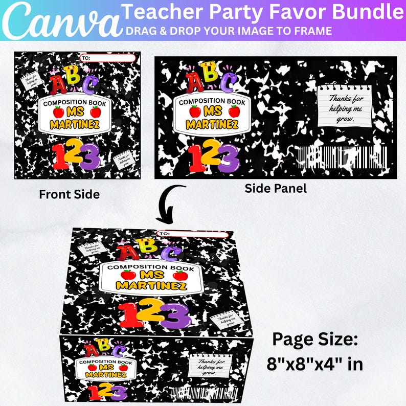 Teacher Appreciation Week Party Favor Bundle, Canva Editable Teacher ...