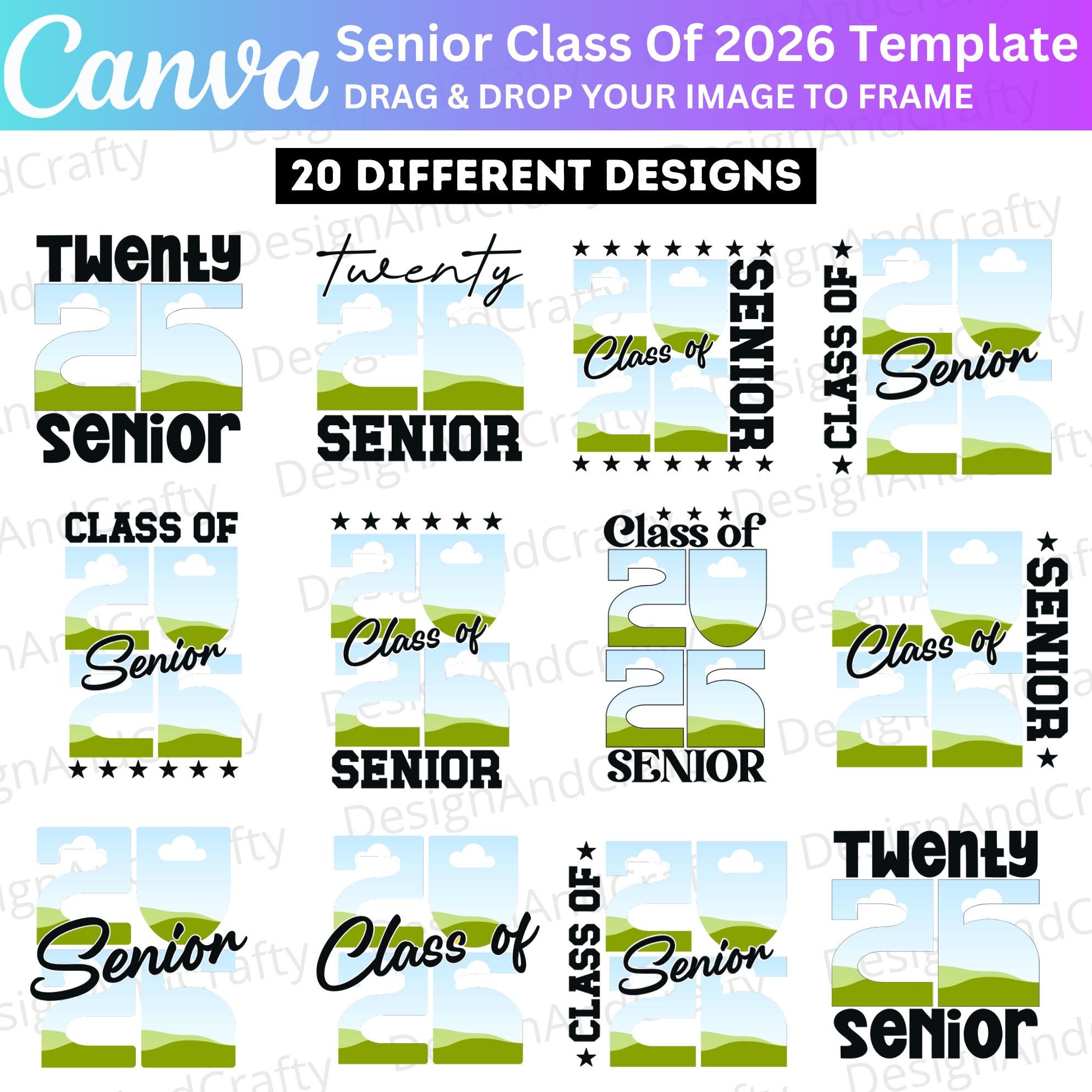 20 Senior Class of 2026 Canva Template, Editable Senior Frame 2026 ...