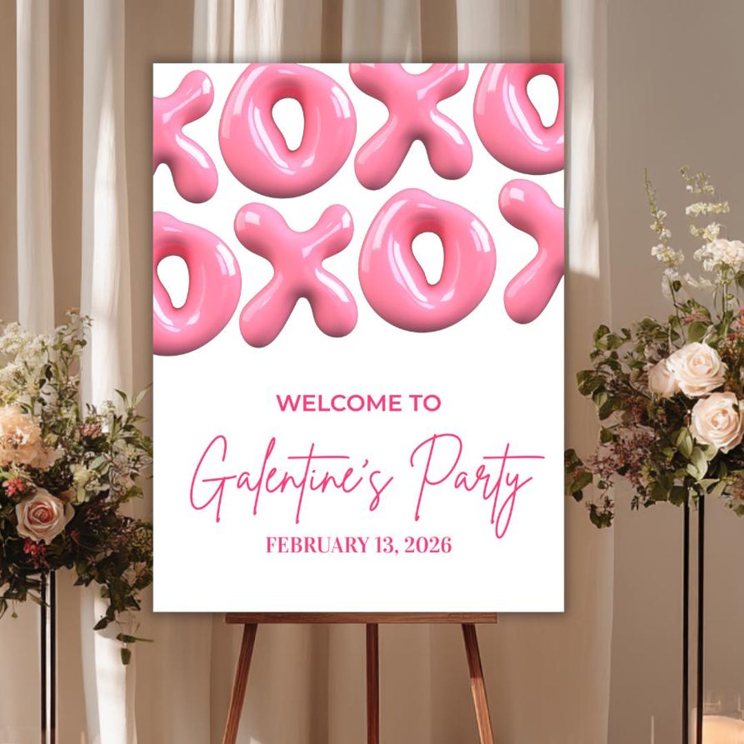 XOXO Galentines Welcome Sign Party Poster, XOXO Valentine’s Party Decor ...