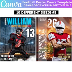 Football Poster Canva Editable Template, Sports Background & Digital ...
