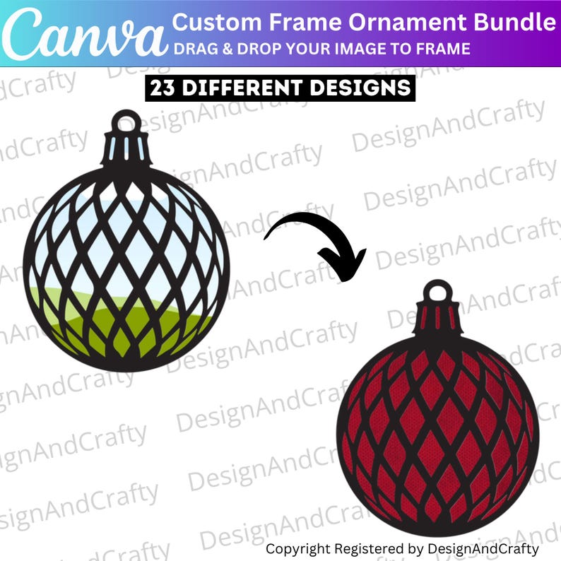 20+ Christmas Photo Ornament Template Bundle, Canva Editable Christmas ...
