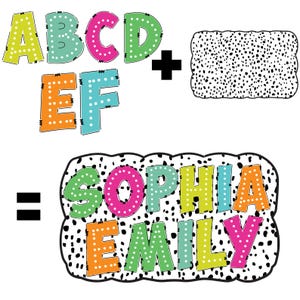 Custom Dot Dalmatian Doodle Alphabet Letters Svg Png Bundle, Alpha ...