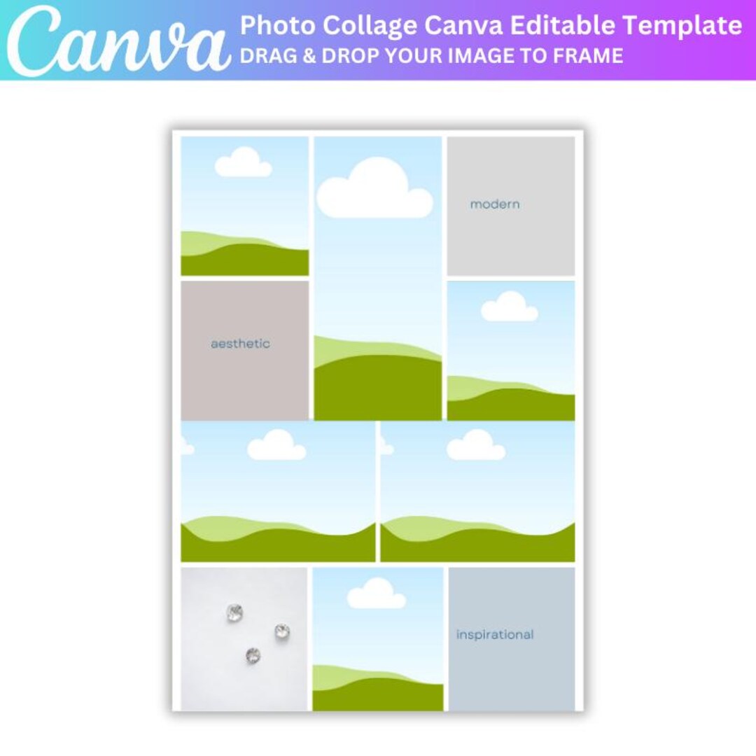 Editable Photo Collage Gift Template, Editable Canva Frames Template ...