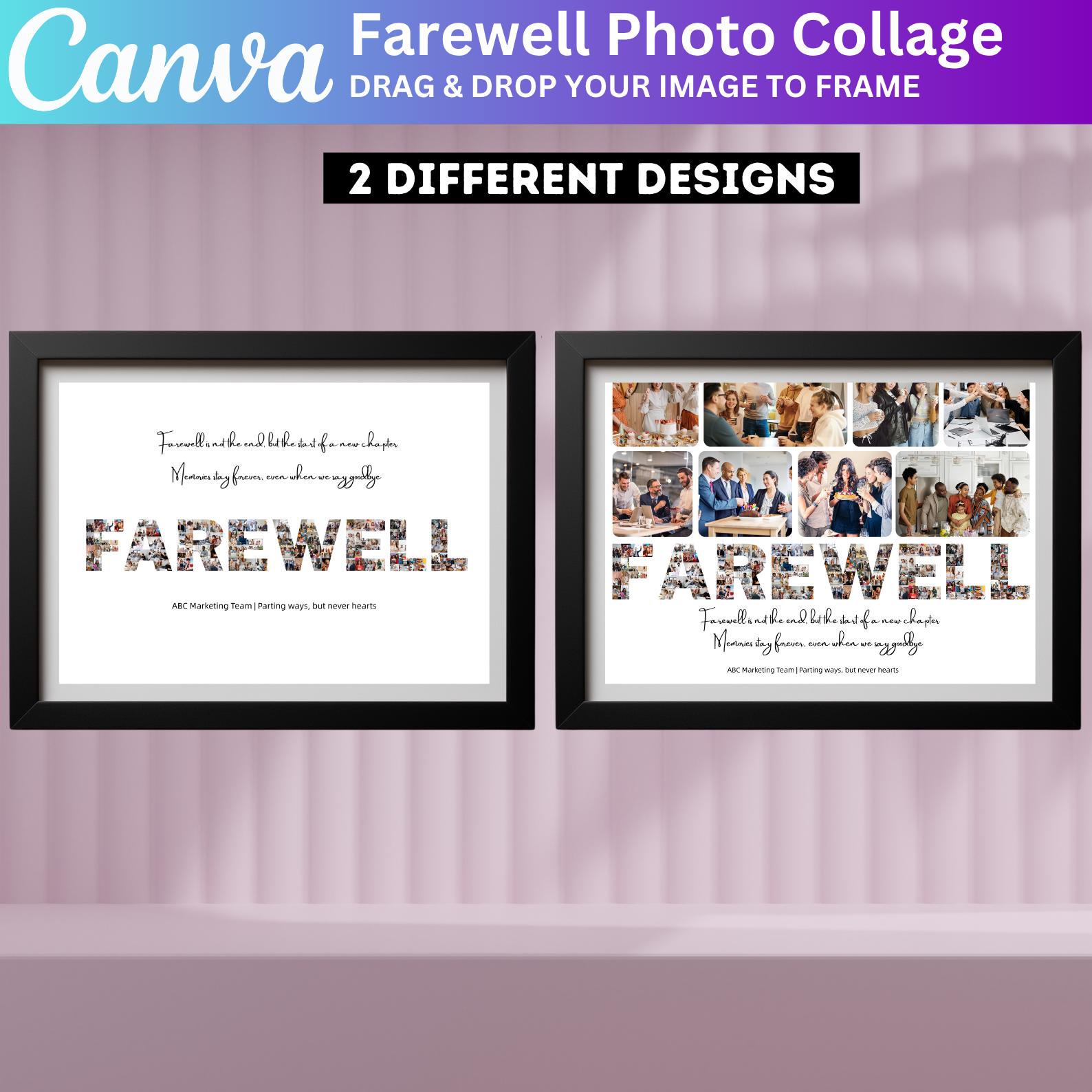 Farewell You Photo Collage Canva Frame, Editable Farewell Canva ...