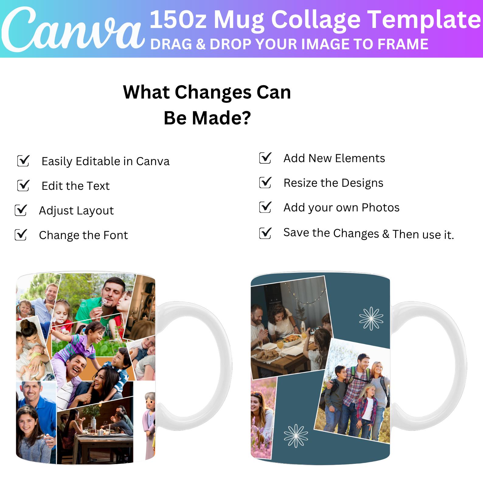 15+ Add Your Own Photo Mug Template, Editable Add Your Photo 15oz Mug ...