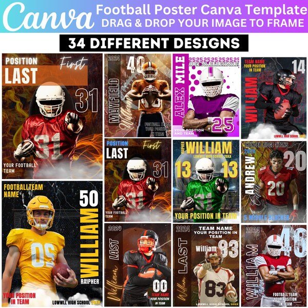 Senior Football Banner Canva Template - Etsy