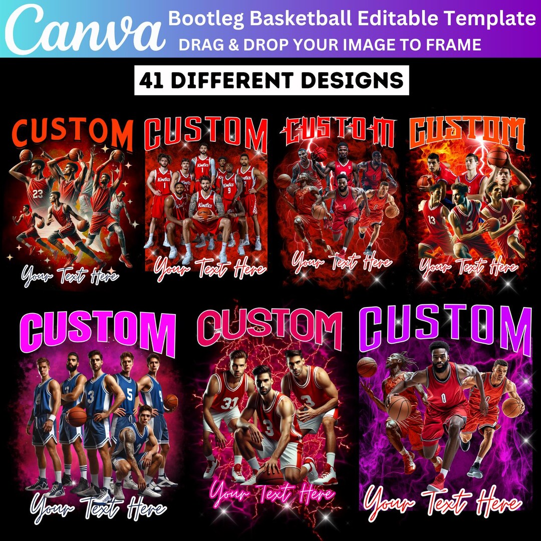 40+ Basketball Bootleg Canva Editable Template, Bootleg Rap Tee Canva ...