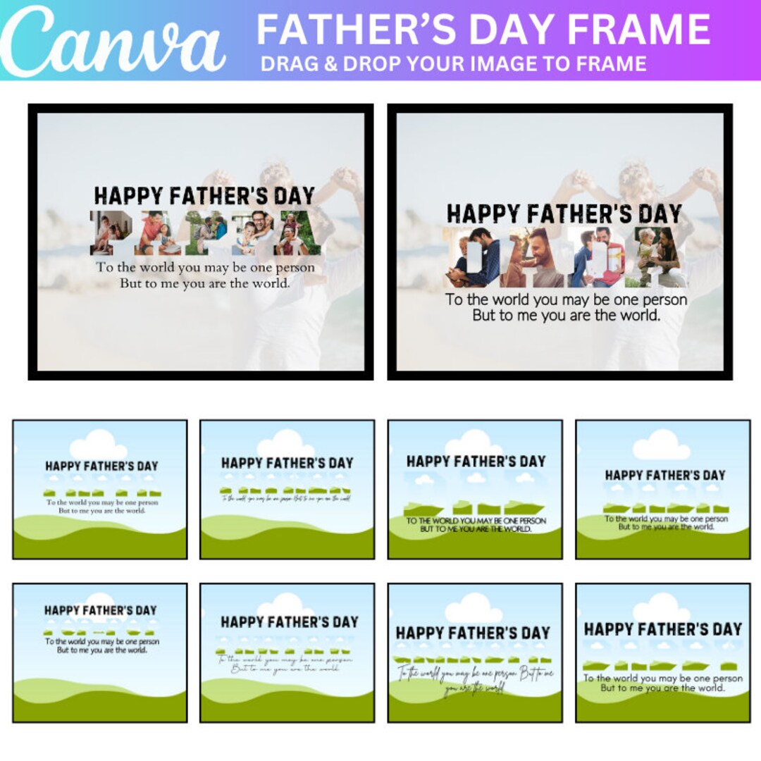 Daddy Canva Editable Frame Template, Papa Photo Frame, Daddy Photo ...