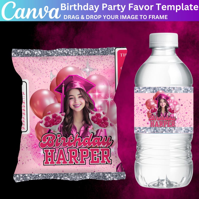Birthday Party Pack Bundle, Canva Editable Birthday SZN Party Favor ...
