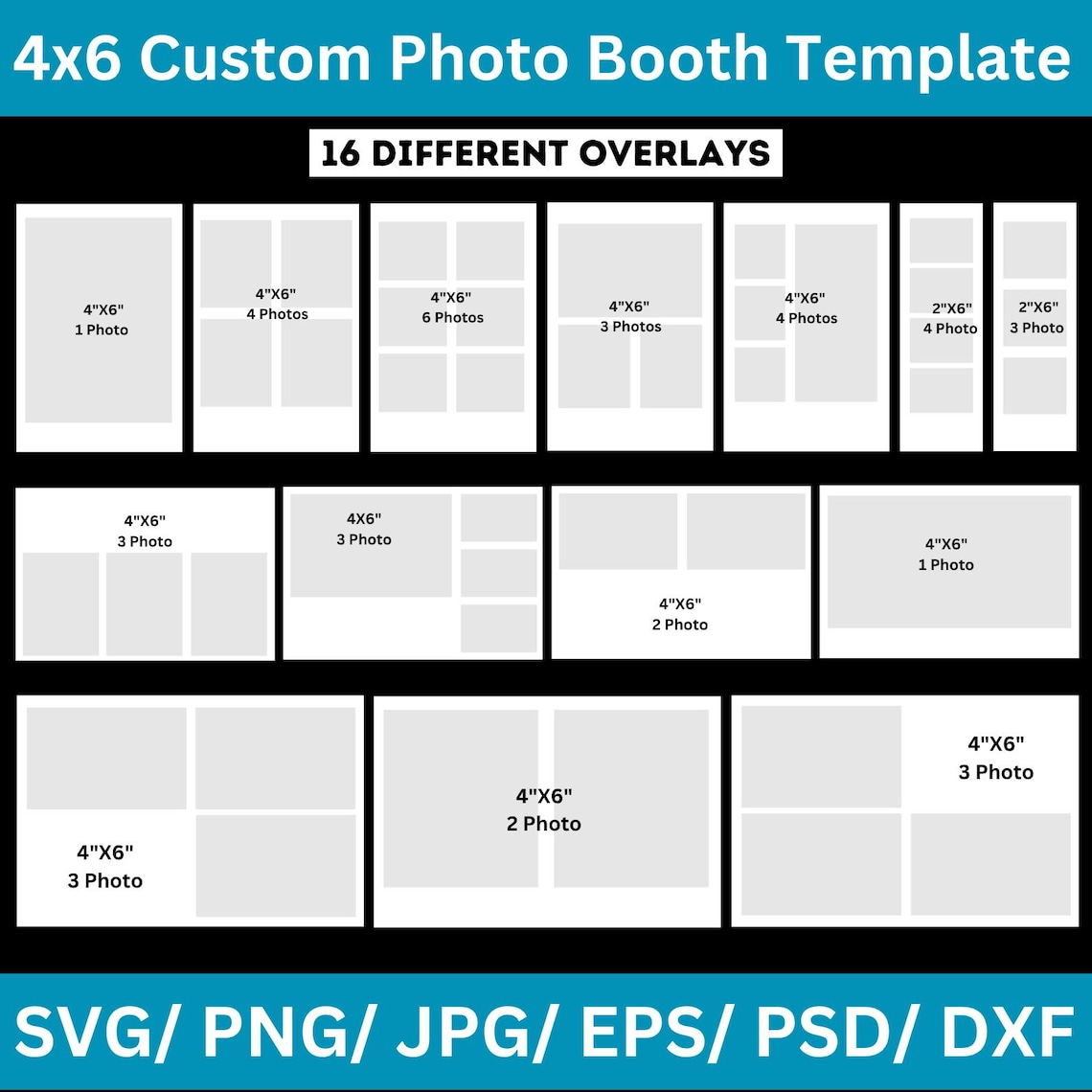 4X6 Photoboth Template Bundle, Custom Photobooth Photoshop, Photo Strip ...
