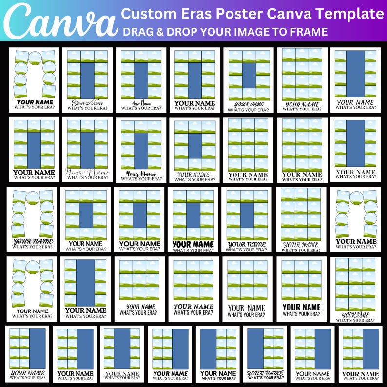 Custom Eras Canva Editable Template, Custom Eras Tour Poster, Canva ...