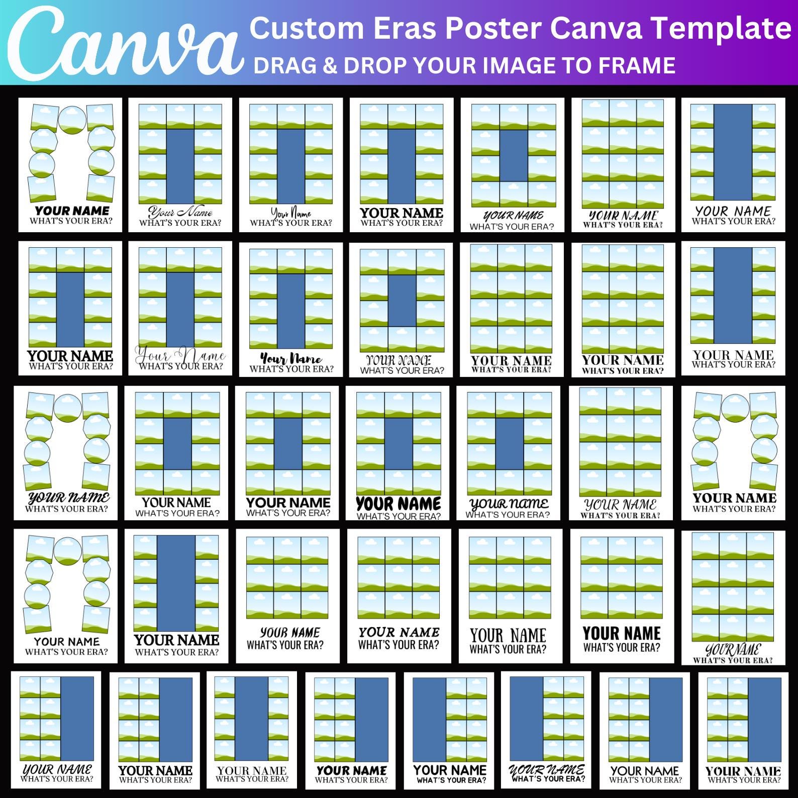 Custom Eras Canva Editable Template, Custom Eras Tour Poster, Canva ...