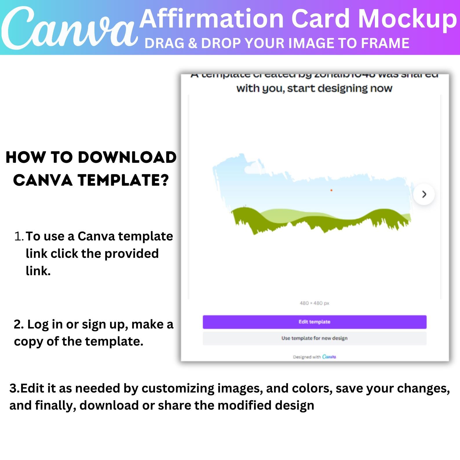 Affirmation Cards Canva Mockup, Square Affirmation Cards Etsy Mockup ...