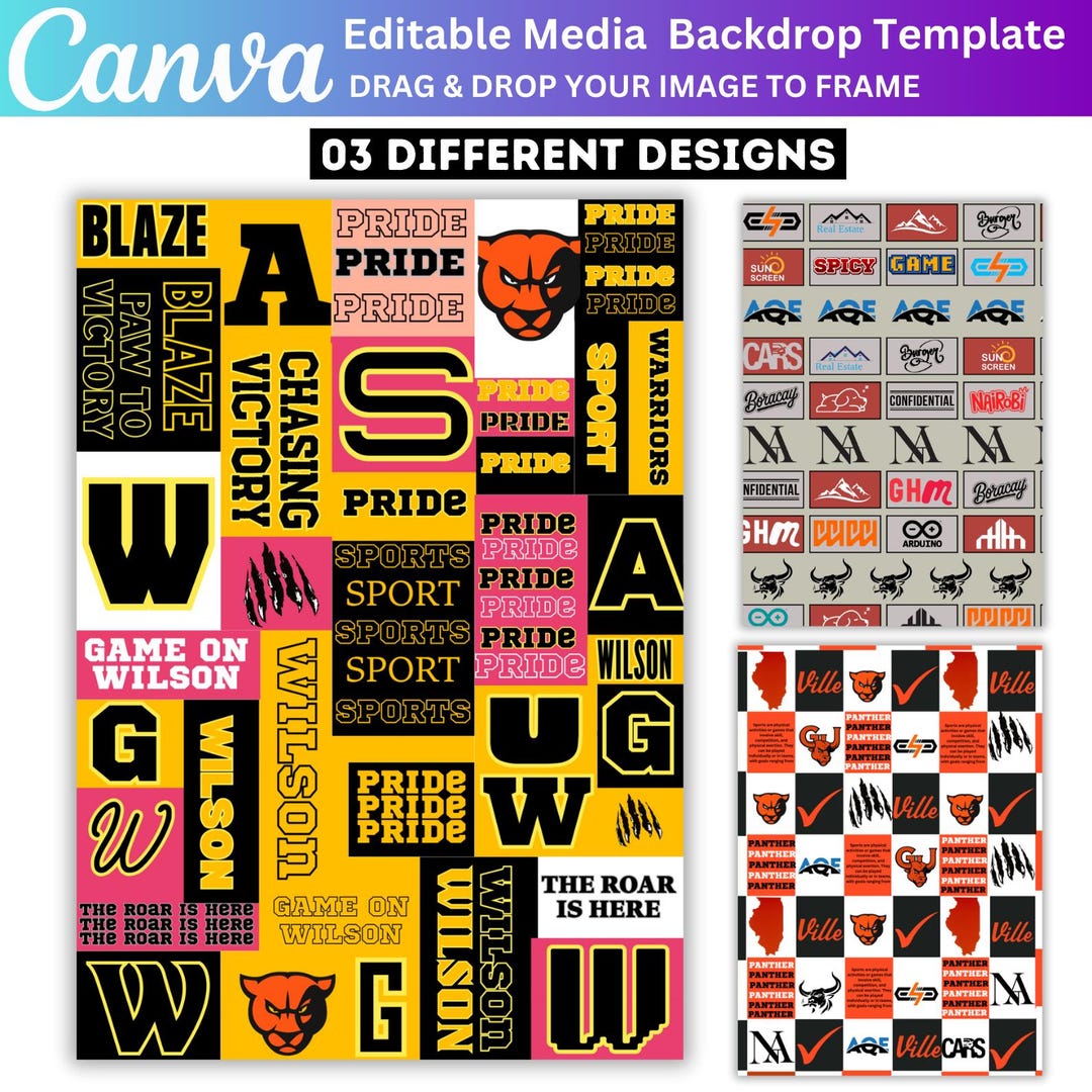 03 Editable Media Day Backdrop Template, Backdrop Media Day Canva ...