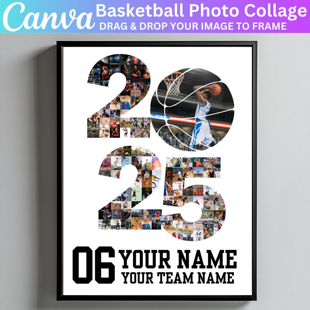 Basketball 2025 Canva Editable Template, Basketball Frame Design ...