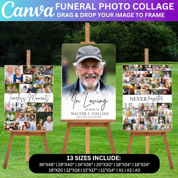 Funeral Memorial Posters - Etsy