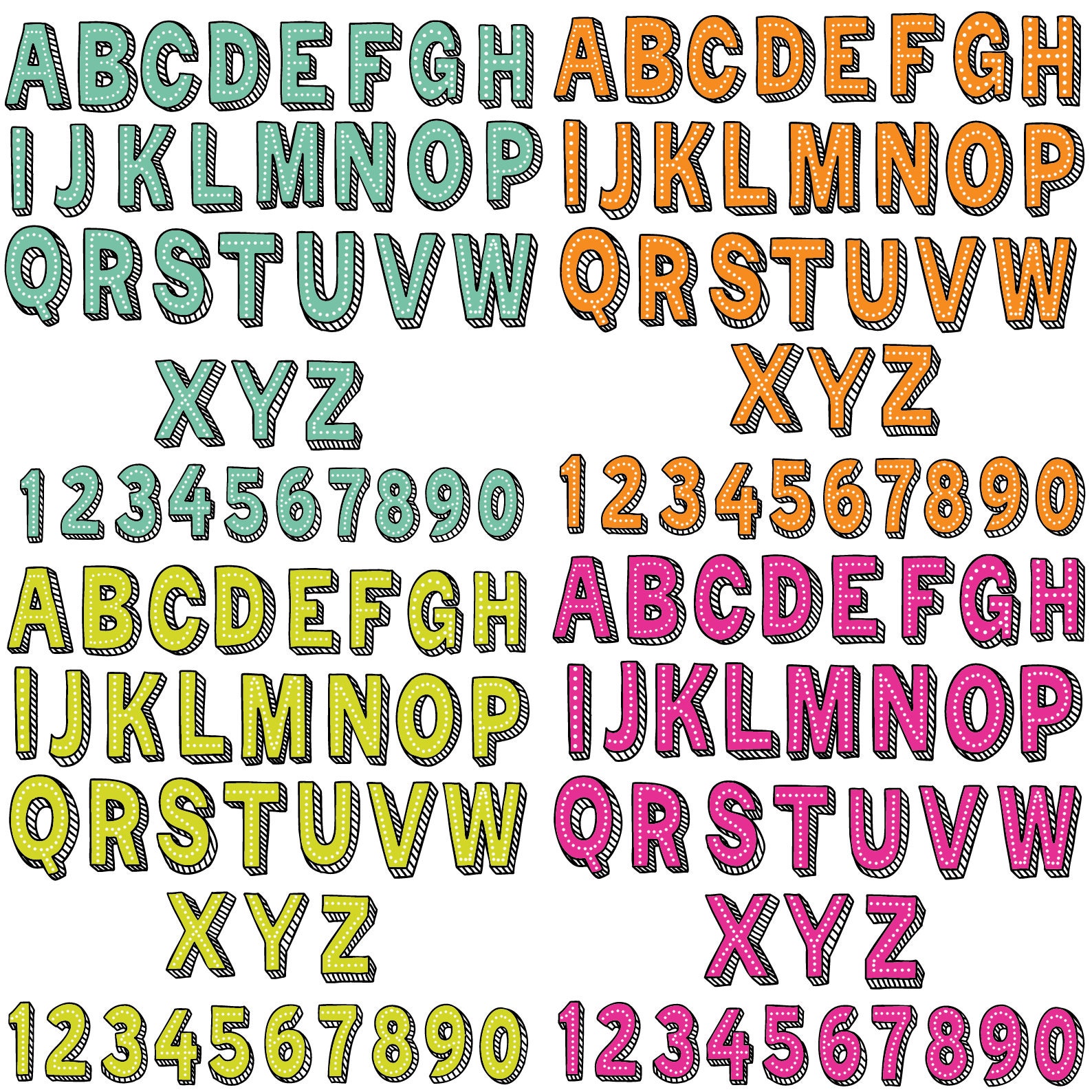 Alpha Doodle Dots Letters Svg Png Bundle, Custom Dot Dalmatian Alphabet ...