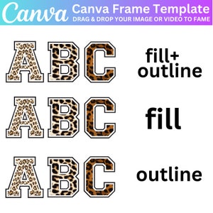 Canva Alphabets Template, Canva Alphabet Font, Canva Frame Template ...