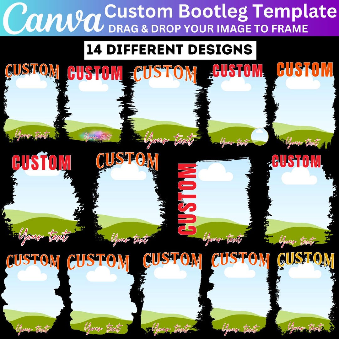 Custom Bootleg Canva Editable Template, Custom Bootleg Frame Design ...