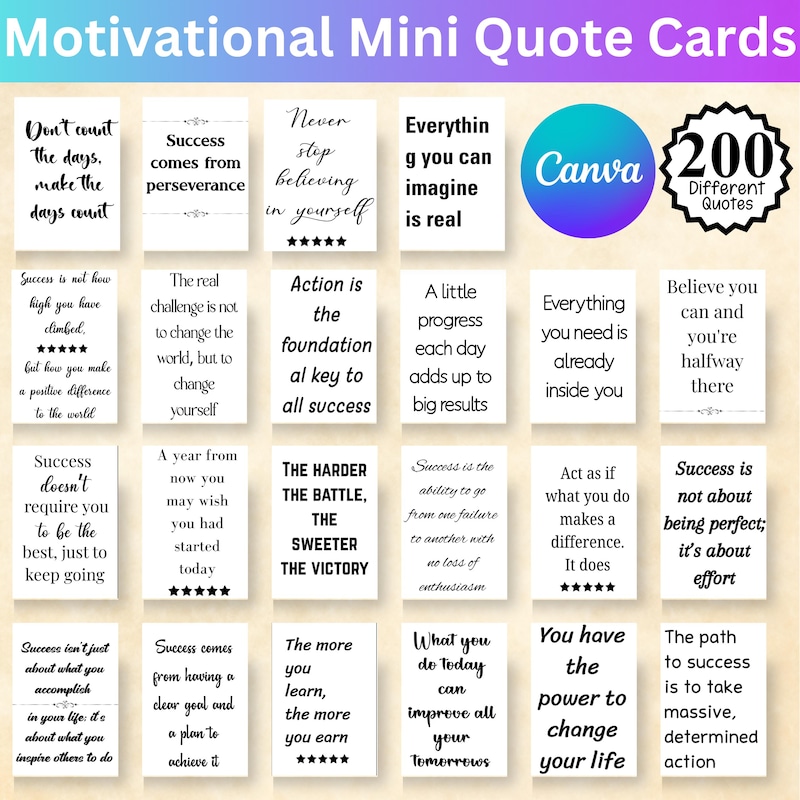 Inspirational Quote Cards - Etsy