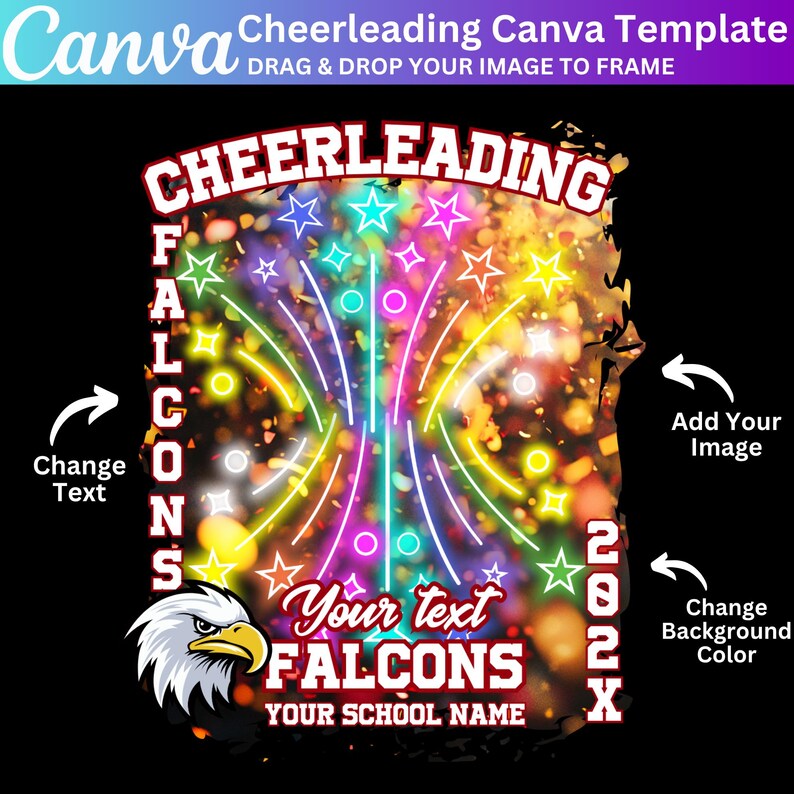 10 Cheerleading Canva Editable Template, Sports Photography Templates ...