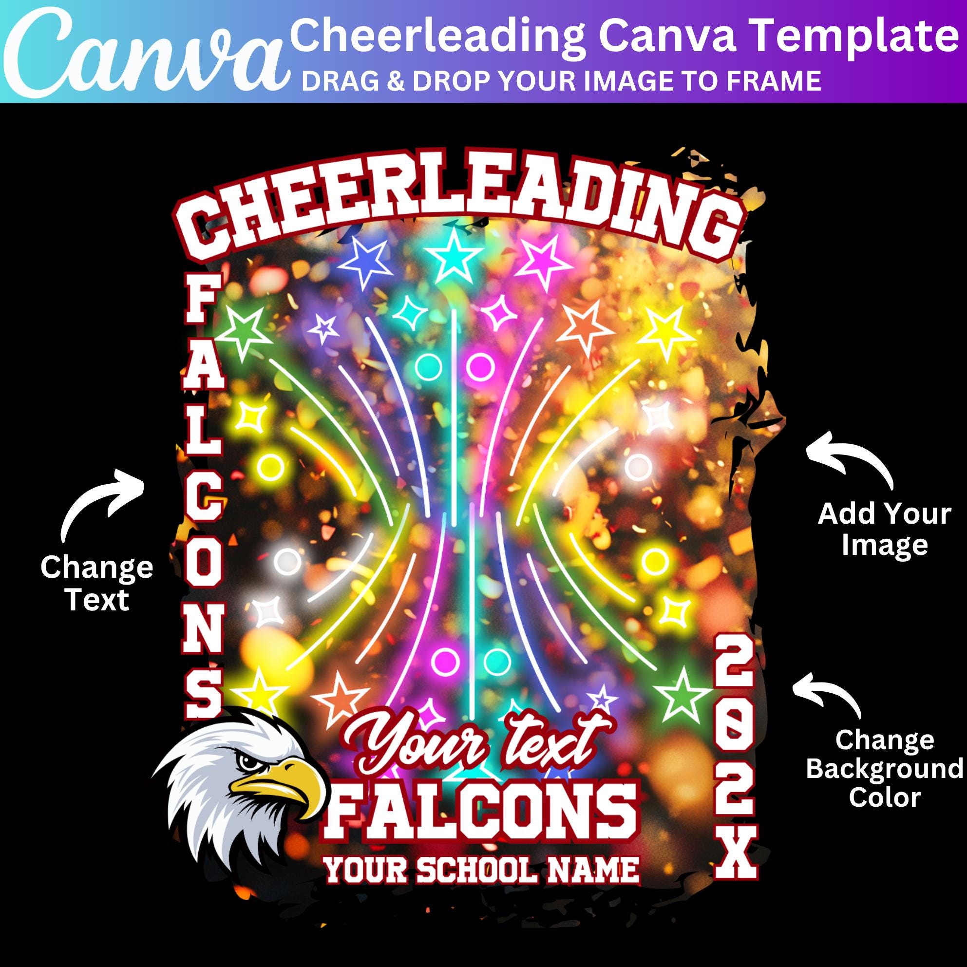 10 Cheerleading Canva Editable Template, Sports Photography Templates ...