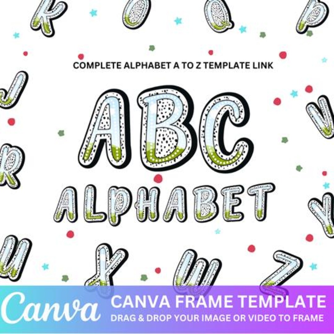 Canva Editable Alphabet Letters Template, Canva Drag & Drop Photos ...