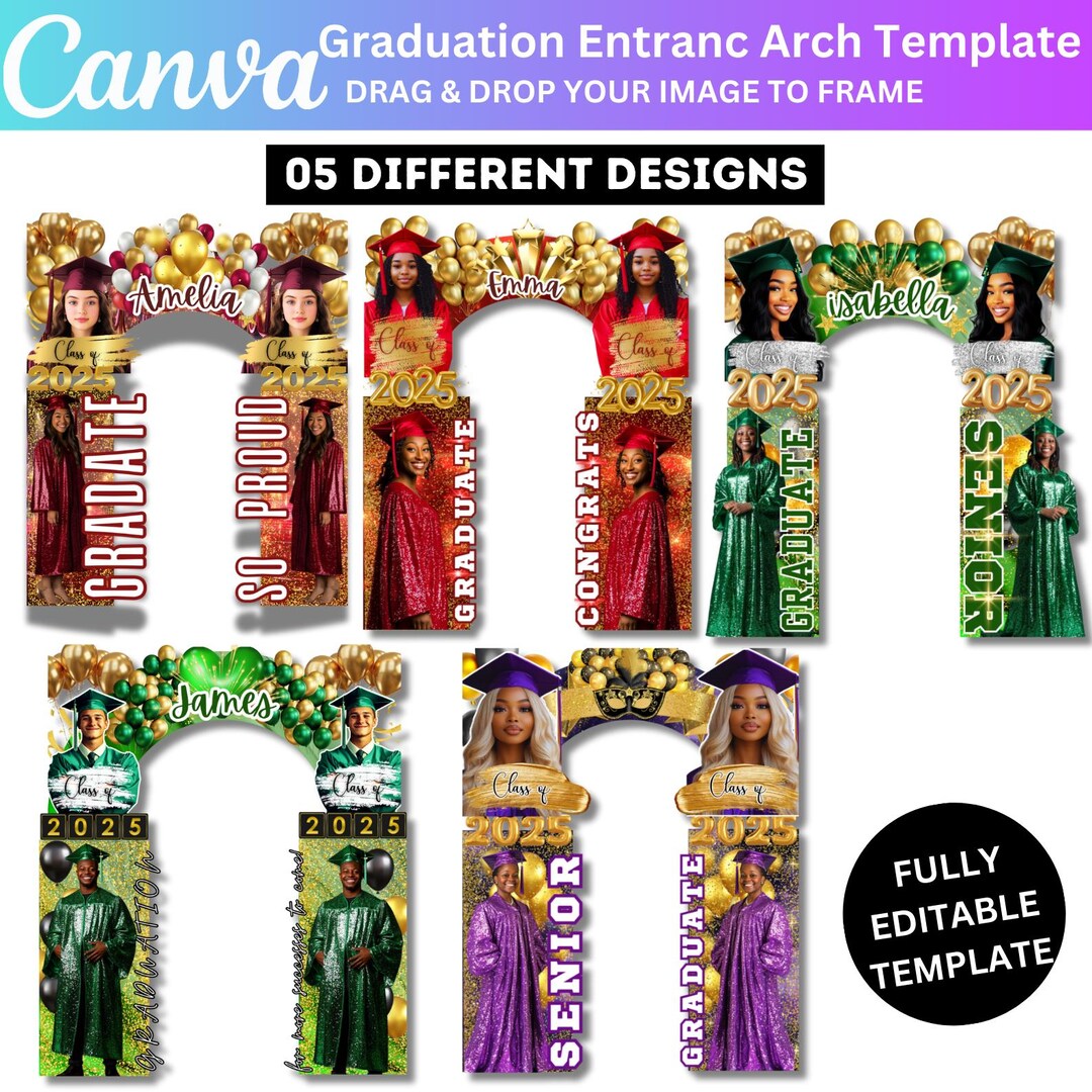 05 Graduation Entrance Arch Canva Template, Graduation Arch Editable ...