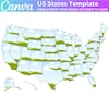 USA Map Editable by State - Etsy