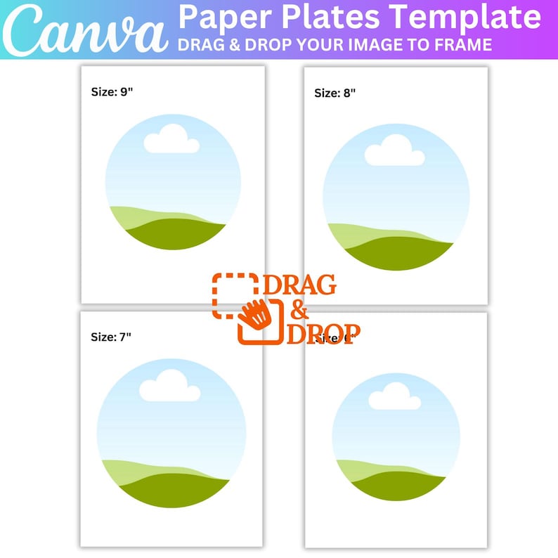 Paper Plates Canva Templates, Editable Charger Plate Template Bundle ...