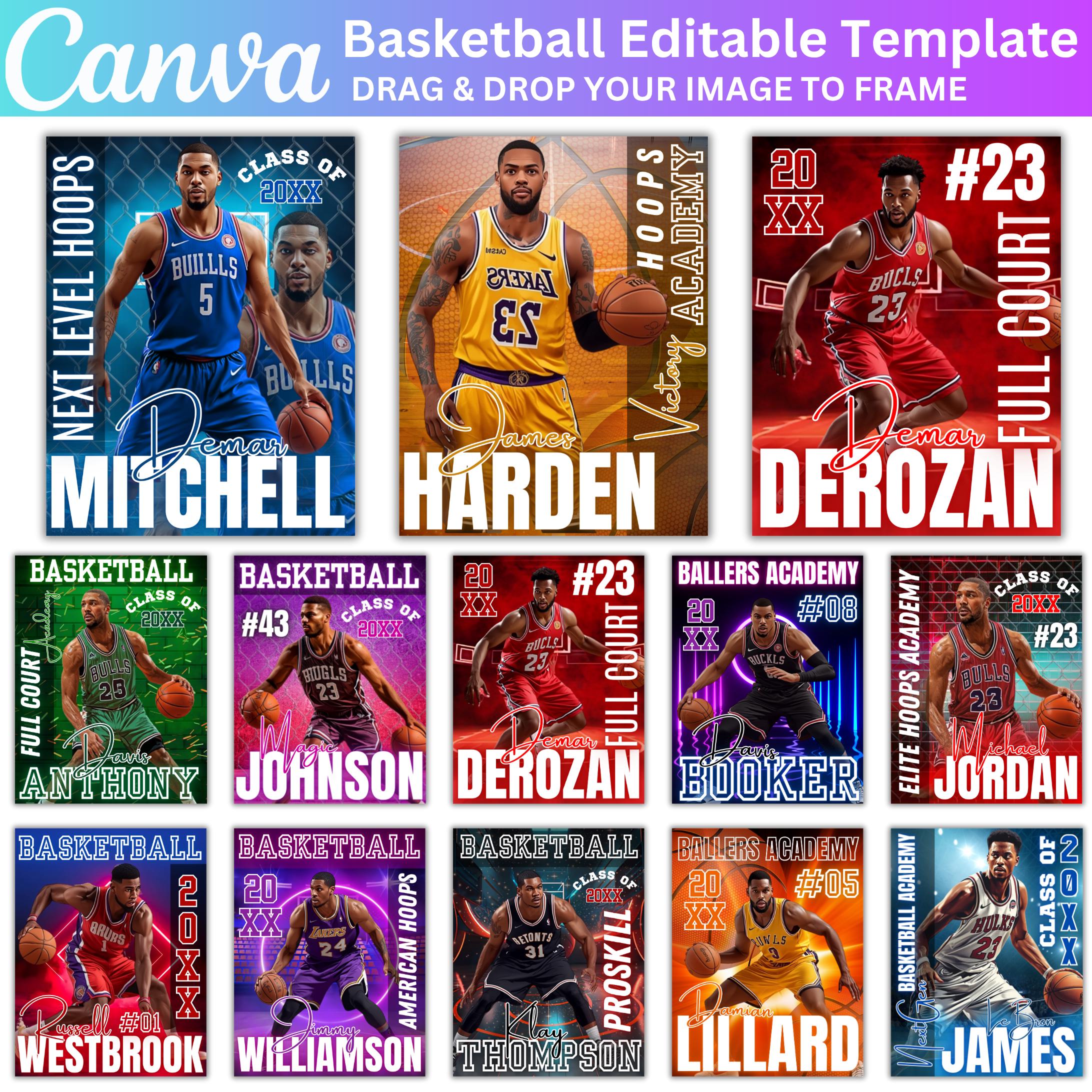 20 Basketball Poster Canva Editable Template, Basketball Senior Night ...