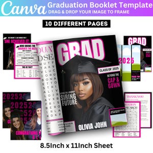 Graduation Activity Booklet Editable Canva Template, Printable Word ...