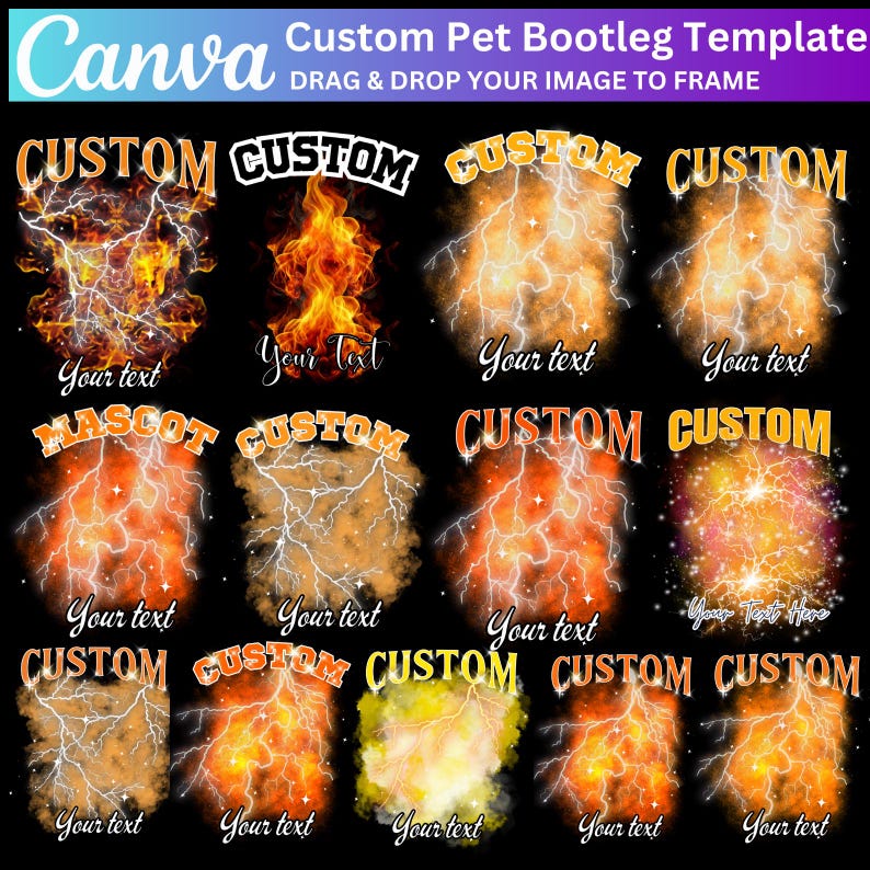 Cats Bootleg Canva Editable Template, Custom Pet Sublimation Design ...