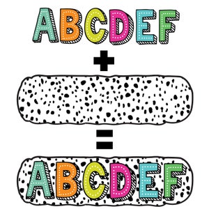 Alpha Doodle Dots Letters Svg Png Bundle, 6 Alpha Sets, 18 Dalmatian ...