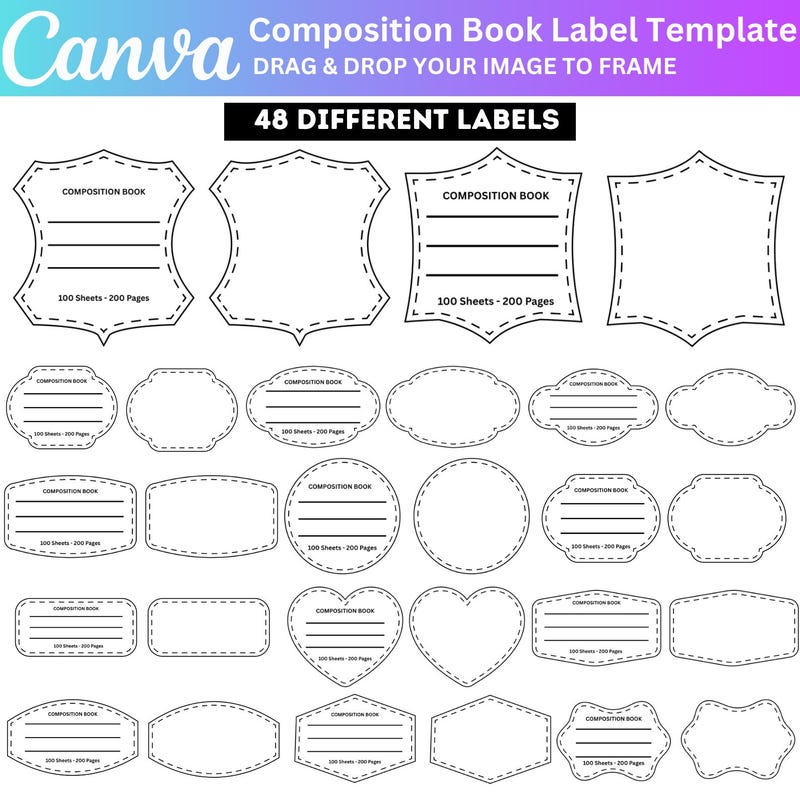 Composition Label Svg - Etsy