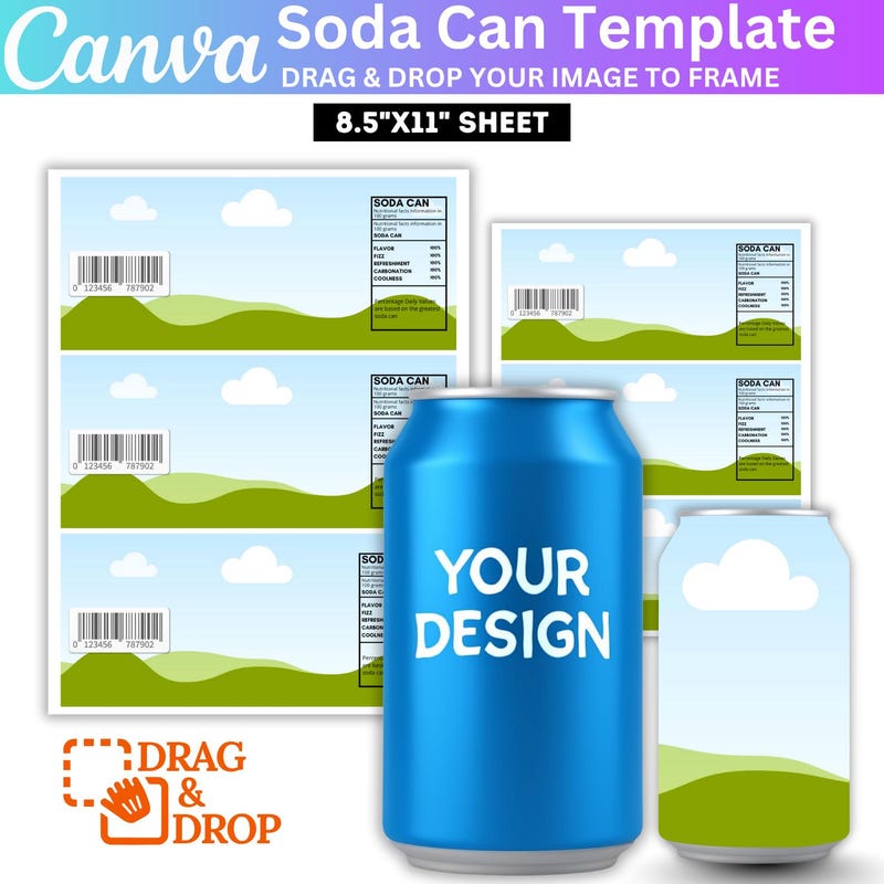Personalized Soda Can Sticker - Etsy UK