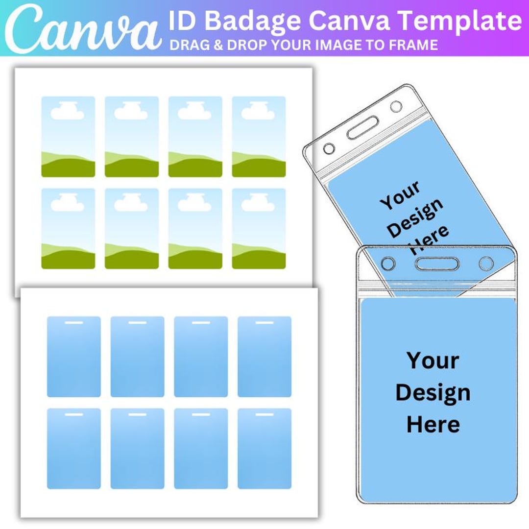 Customizable Id Badge Canva Editable Template, ID Badge Design Frame ...