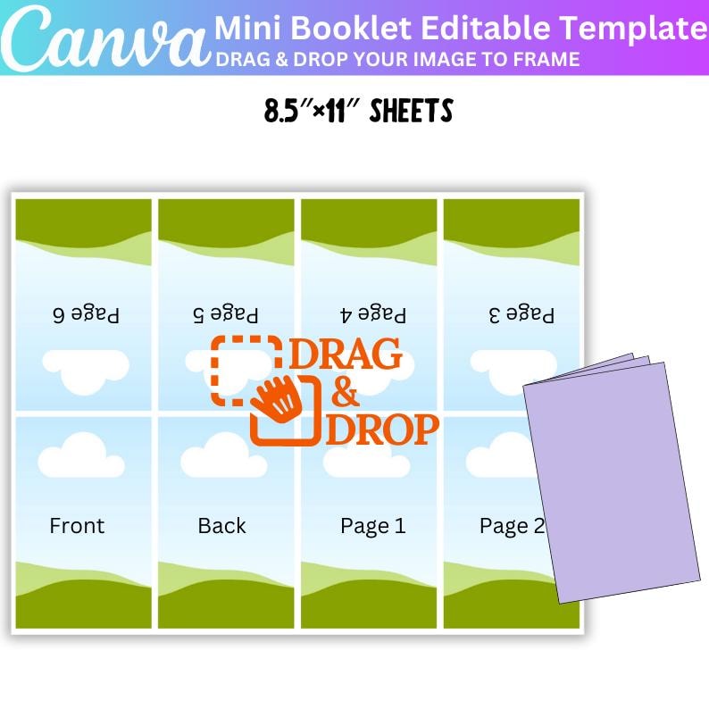 Booklet Canva Editable Template, Mini Coloring Book Template, Fold Book ...