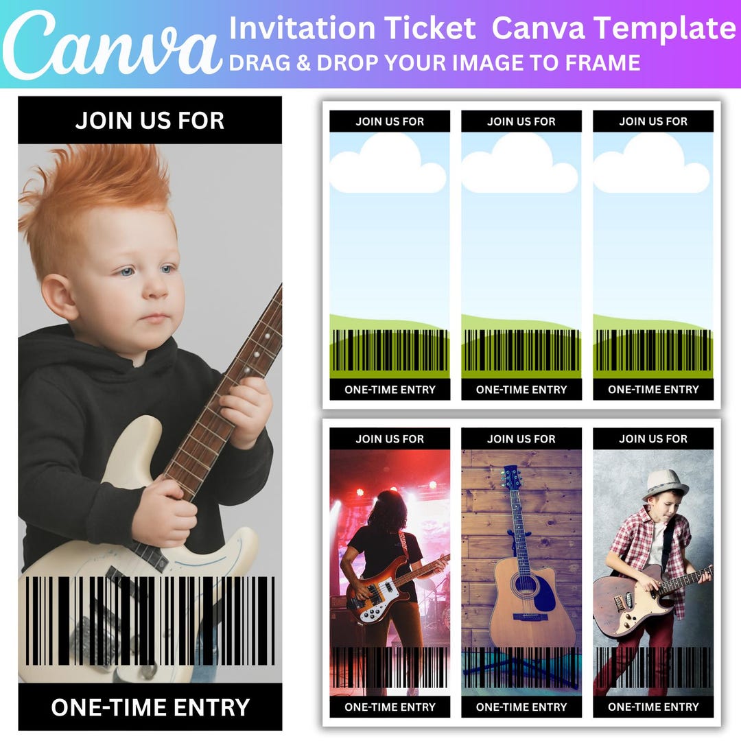 Invitation Ticket Template, Canva Editable Invitation Ticket, Add Your ...
