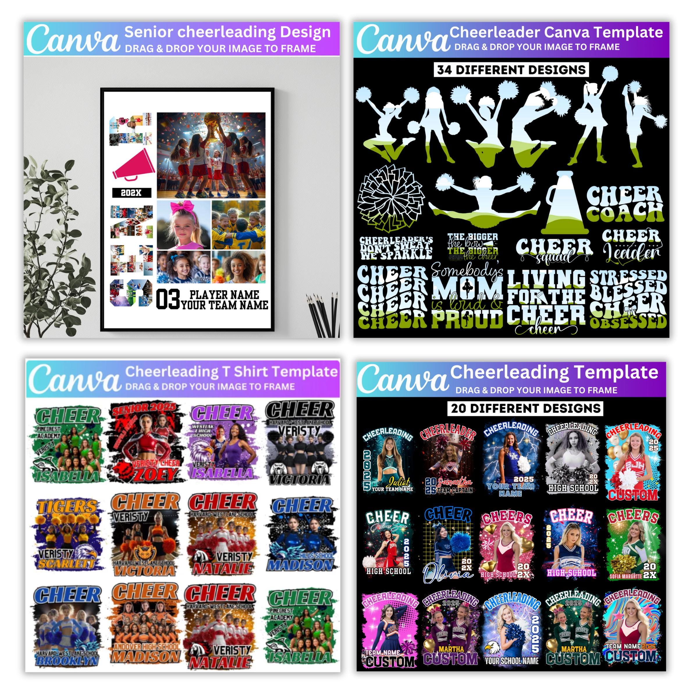 Cheerleading Mega Bundle, Cheer Canva Editable Template, Cheerleading ...