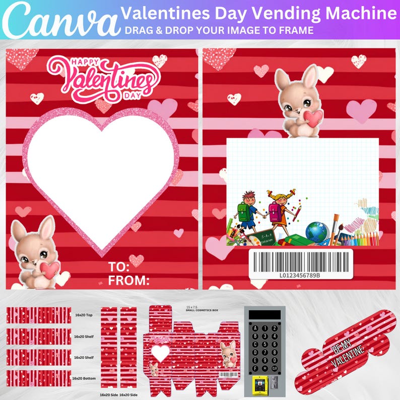 Jumbo Valentines Day Box, Kids Heart Vending Machine, Valentines Day ...