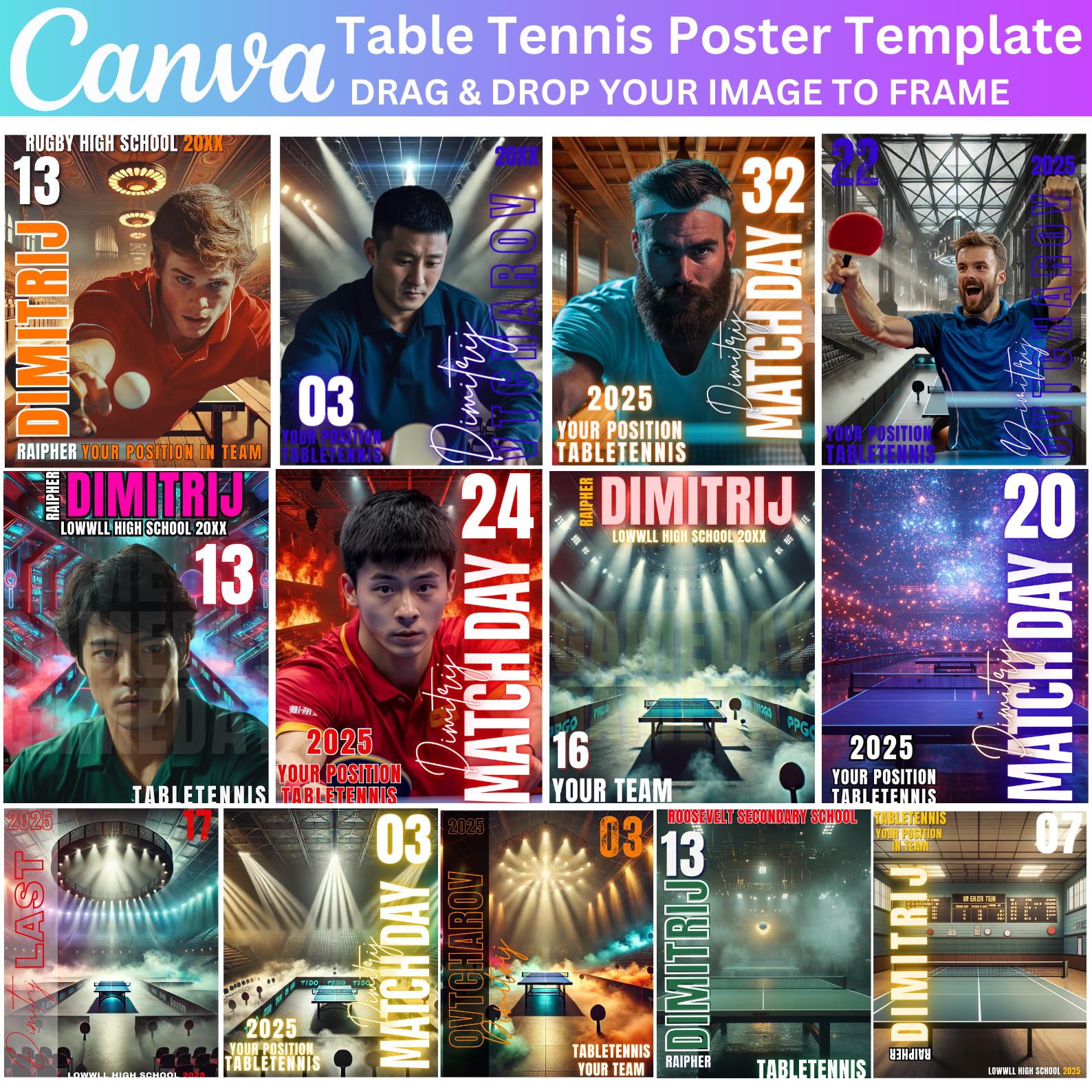Table Tennis Poster Canva Template, Table Tennis Poster Design ...