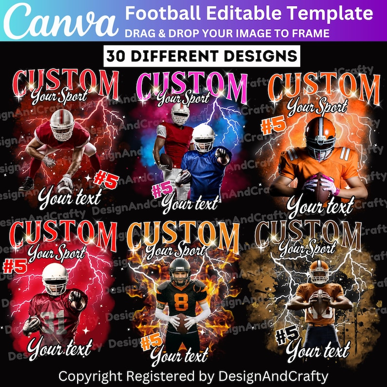 30 Football Mascot Shirt Canva Editable Template, Football Rap Tee ...