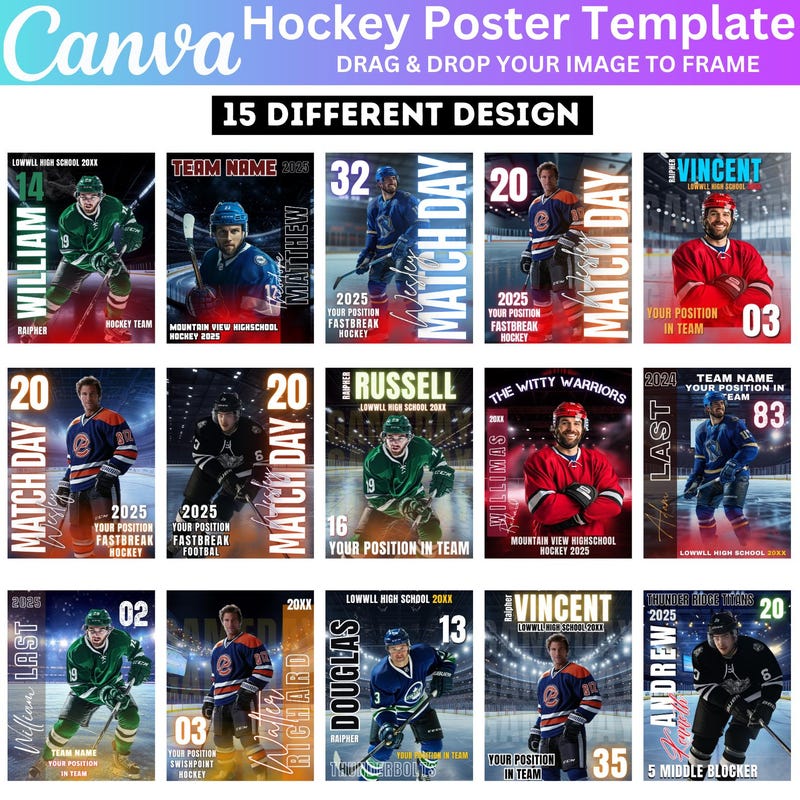 Ice Hockey Poster Template - Etsy