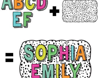 Dalmatian Dots Monogram Alphabet PNG Bundle: Bright Color Alpha Sets ...