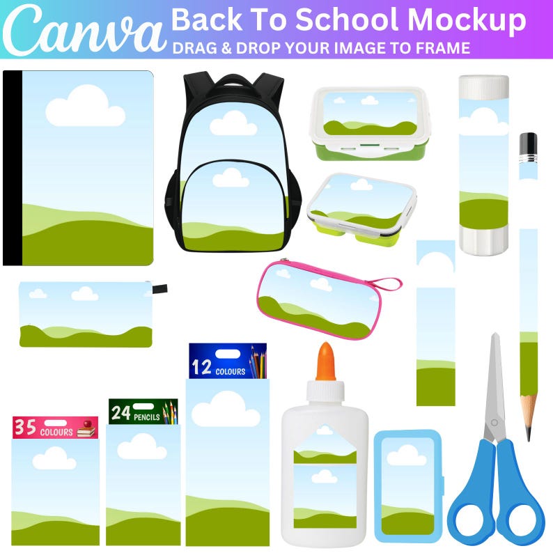 Back to School Mockup Canva Template, Composition Notebook Mockup ...