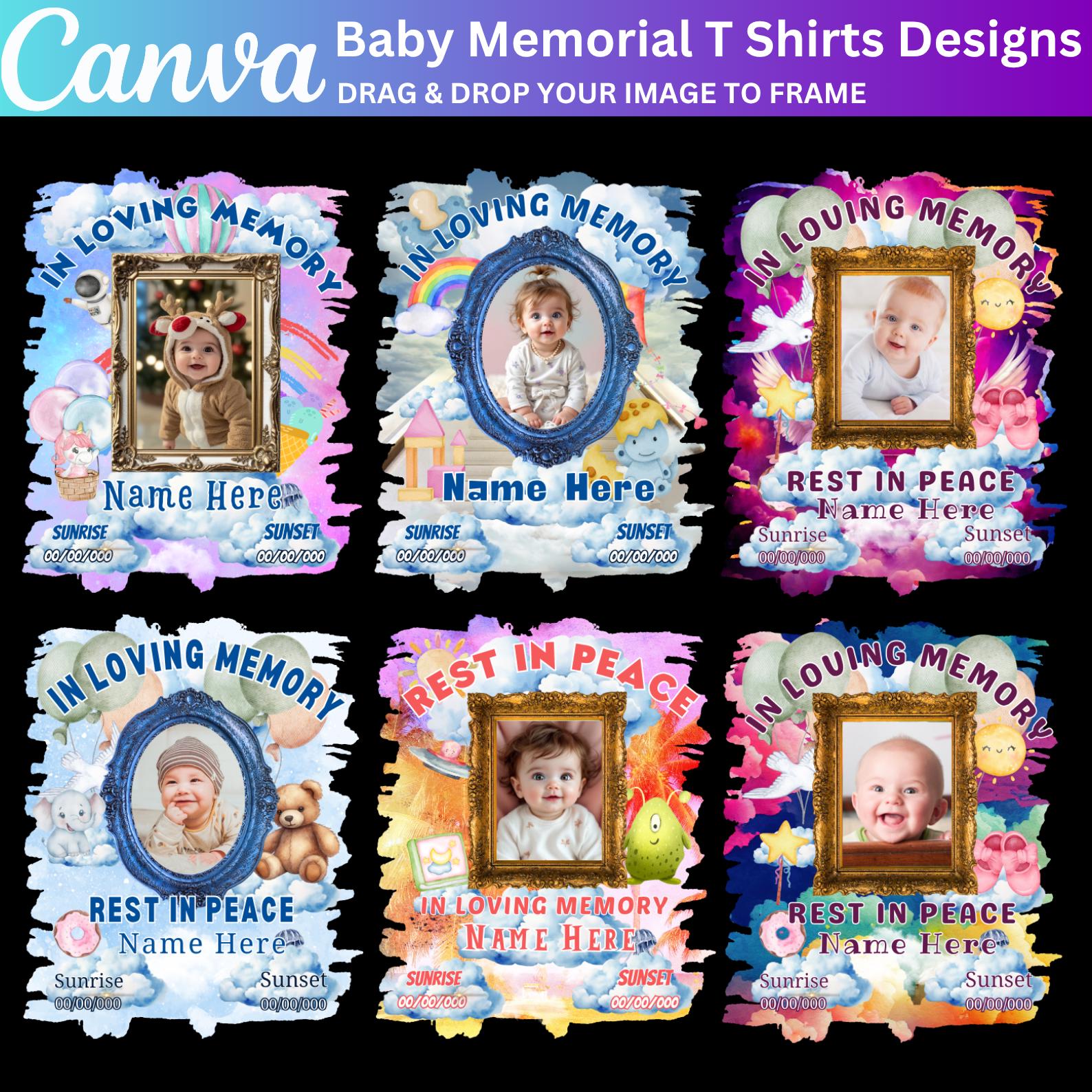 Baby Funeral Memorial Canva Design, in Loving Memory Design Canva ...