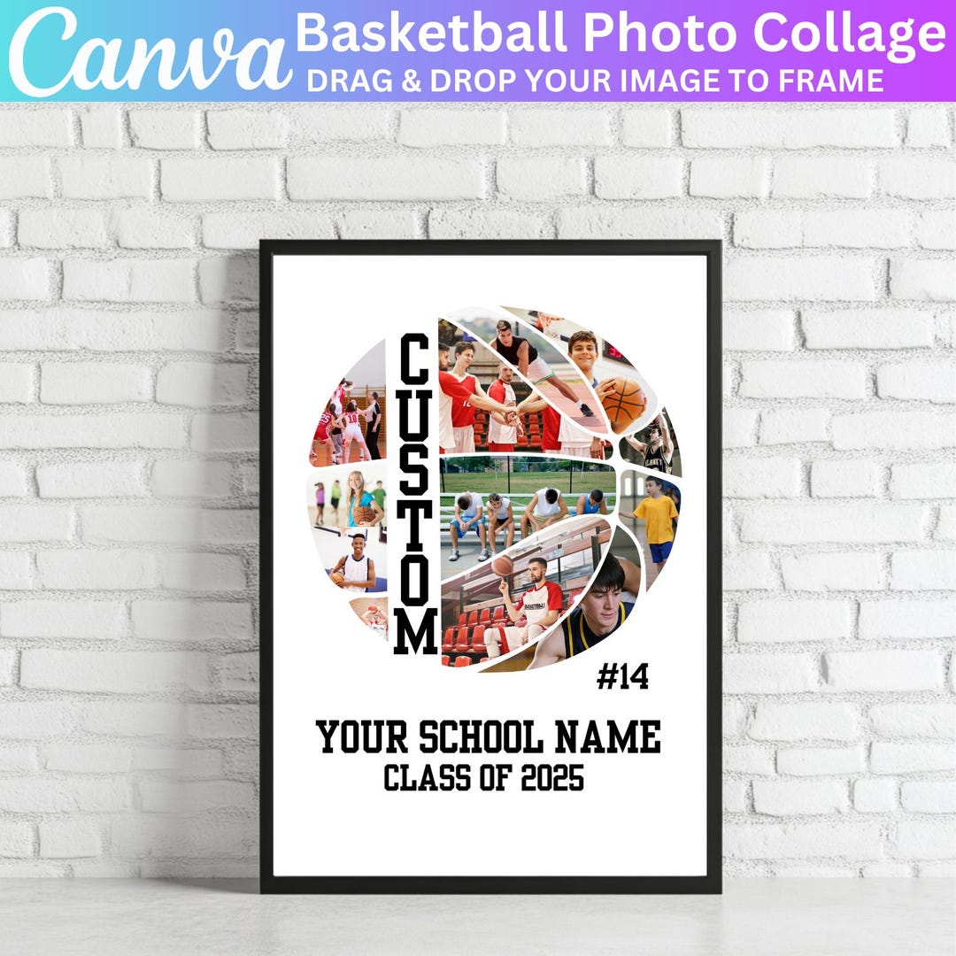 Basketball 2025 Canva Editable Template, Basketball Frame Design ...