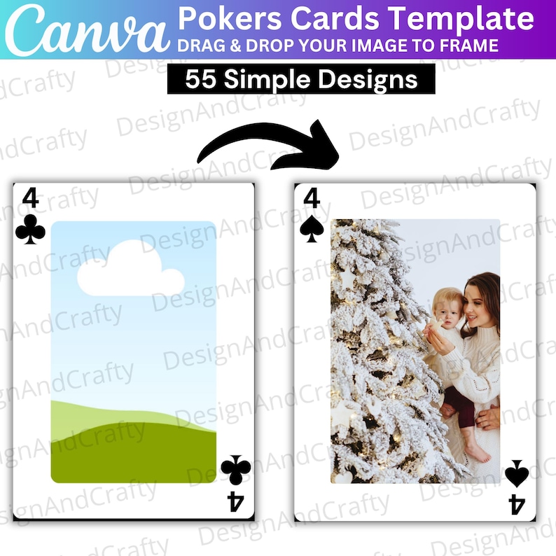 Poker Card Canva Editable Template, Card Sublimation Designs, Play Card ...