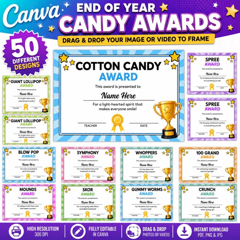 Candy Award for Kids - Etsy